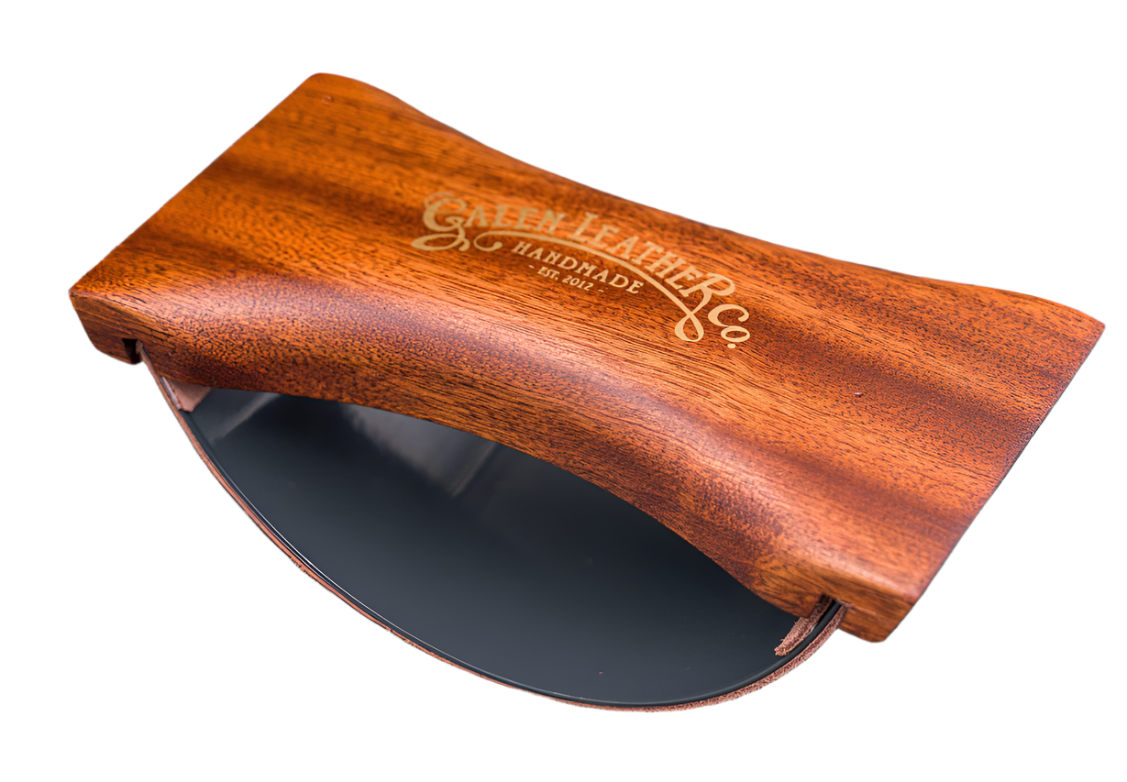 Galen Leather Wood Rocking Ink Blotter - Mahogany