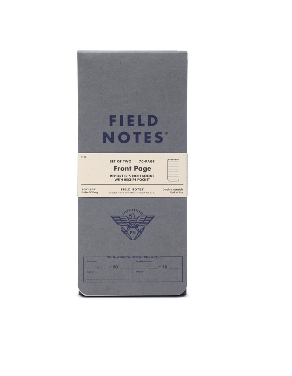 Field Notes Front Page Reporter's Notebook | Blesket Canada